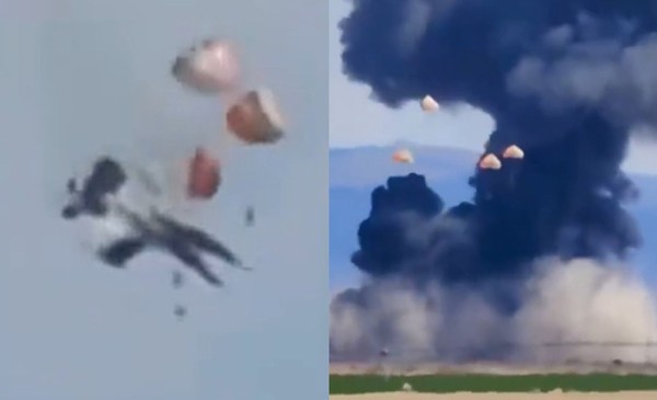 Dos aviones militares chocaron en pleno show aéreo: los impactantes ...