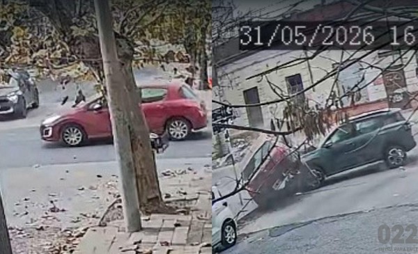 Así fue el violento choque entre dos autos en La Perla | 0223